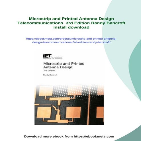 Microstrip and Printed Antenna Design Telecommunications 3rd Edition Randy Bancroft | PDF