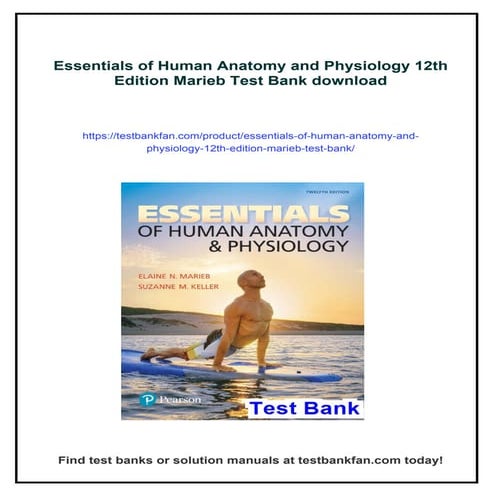Essentials of Human Anatomy and Physiology 12th Edition Marieb Test ...