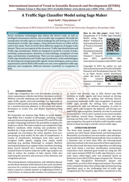 Traffic sign recognition | PPTX