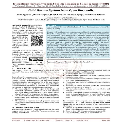 Child Rescue System from Open Borewells | PDF