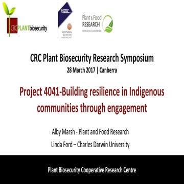 Building resilience in Indigenous communities through engagement | PPTX