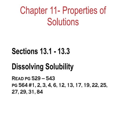 Chapter 13 Lecture on Solutions & Colligative Properties | PPT