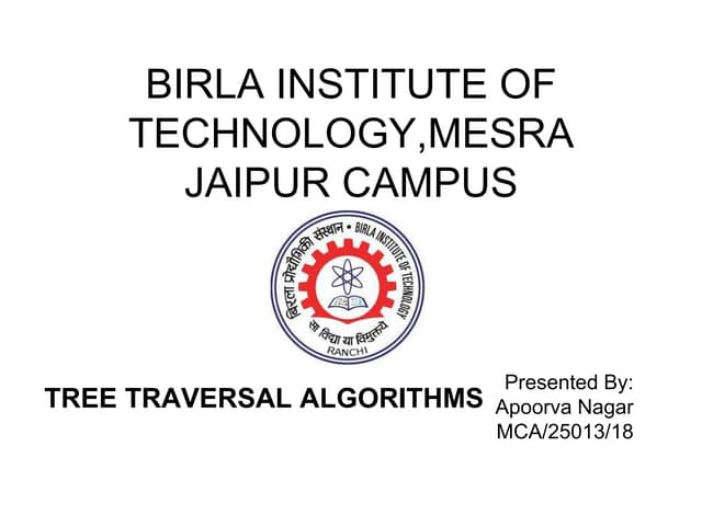 Tree Traversal Algorithm in Data Structure | PPTX Tree Traversal Algorithm in Data Structure | PPTX