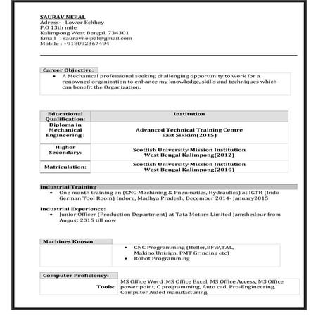 resume saurav (2) | PDF
