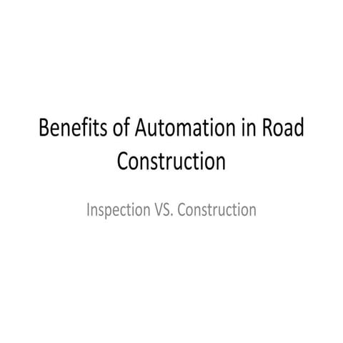 Benefits of Automation in Road Construction | PPT