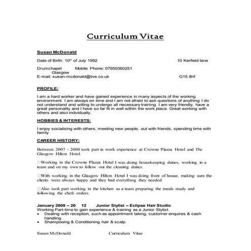 Susan mcdonald cv | DOCX