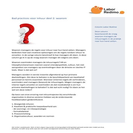 13 bad practices voor inhuur deel 2 | PDF