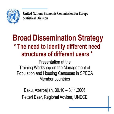 Broad dissemination strategy of Census results | PPT