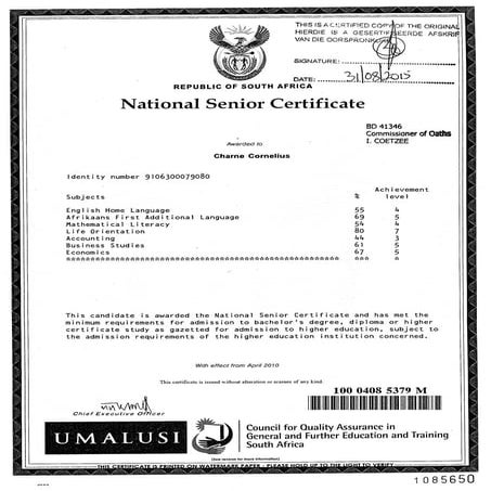 Matric Certificate | PDF