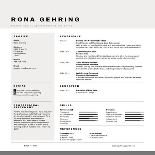 resume 1 | PDF | Resume Writing and Advice | Job Search