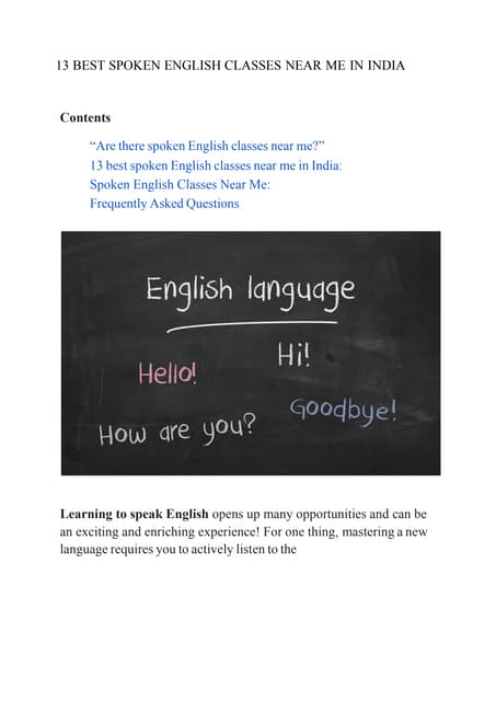 English speaking course | PPT