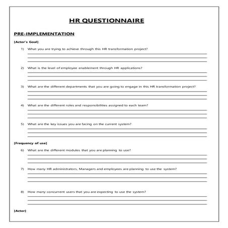 HR questionnaire | DOCX | Human Resources | Business