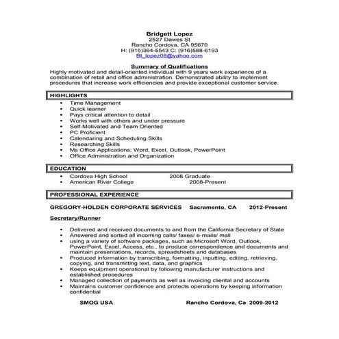 MHenry Coca-ColaCareer Resume | DOC