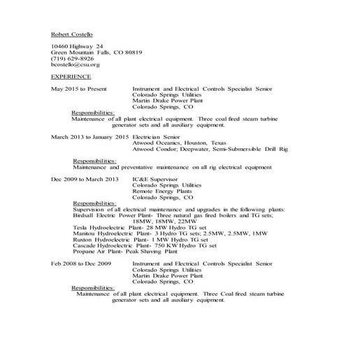 Roy Dean Bush Resume | DOCX