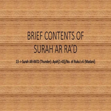 13 contents of surah al ra'd | PPTX