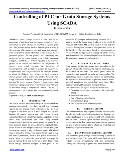 Monitoring and control of grain storage using plc | PDF
