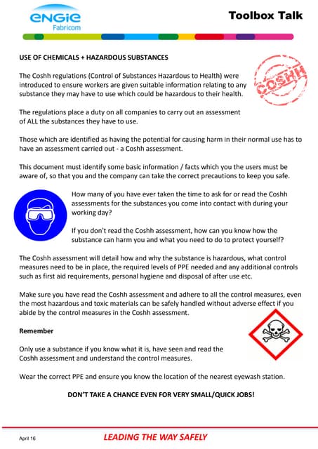 COSHH Staff Training | PPTX