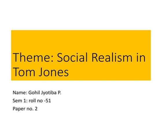 The history of tom jones , a founding | PPT