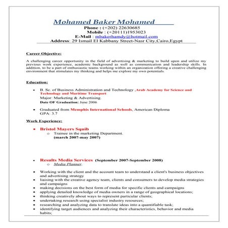 Mohamed Baker CV | DOC