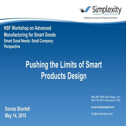 Simplexity Smart Goods workshop presentation rev3 | PPTX | Internet of ...