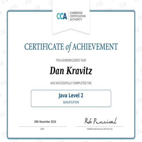 CCA-Certificate-Java Level 2 | PDF