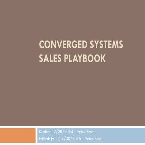 Converged Systems Sales Playbook | PPT