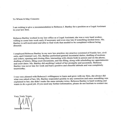 Letter Of Recommendation James Lowry | PDF | Free Download