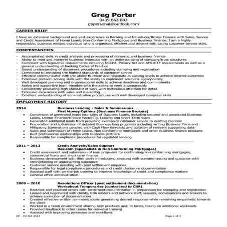 Porter G cv credit | PDF