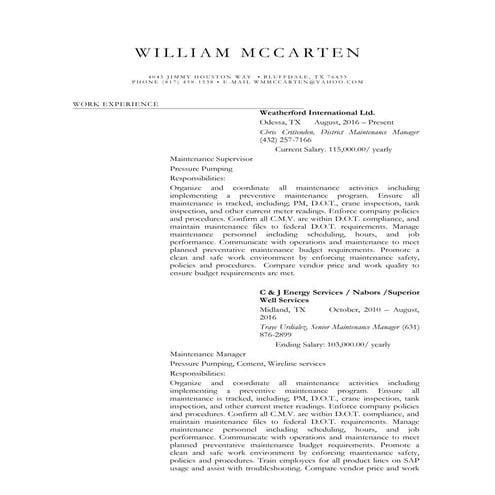 William McCarten resume | DOC