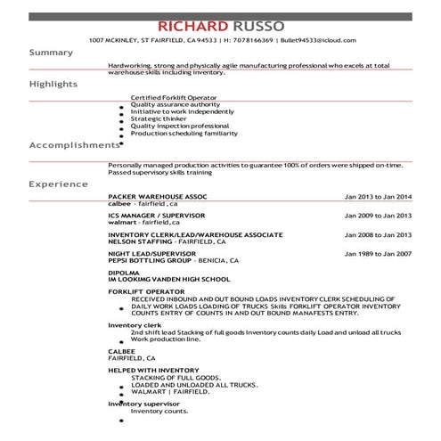 richard russo Resume 2 | PDF