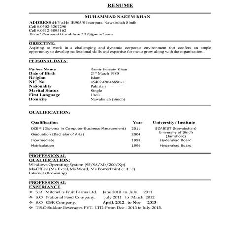 Owais CV | DOCX