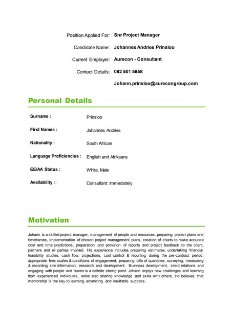 CURRICULUM VITAE OF JONATHAN CAROLISSEN SACPCMP latest | PDF
