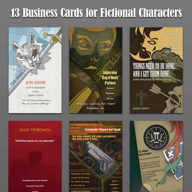 13 Business Cards for Fictional Characters | PDF