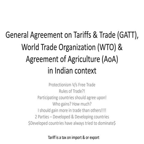 13 GATT, WTO.pptx | Economy | Business and Finance