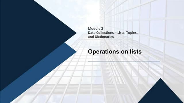 Python Pcep Operations On Lists Ppt 6810