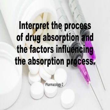 13 March Interpret the process of drug absorption and the factors ...