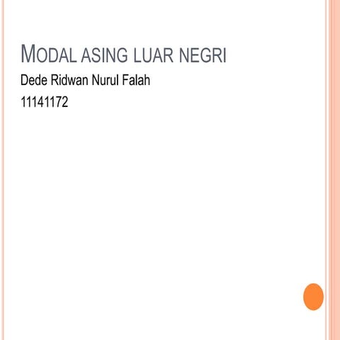 Penanaman modal asing di indonesia | PPT