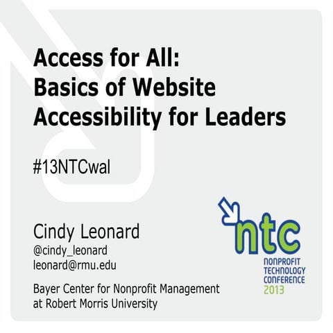 Access for All: Basics of Website Accessibility for Leaders | PPT