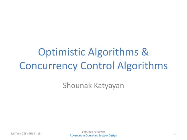 Optimistic Algorithm And Concurrency Control Algorithm Ppt 0734