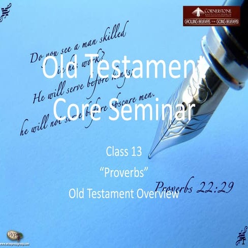 Session 13 Old Testament Overview - Proverbs | PPTX