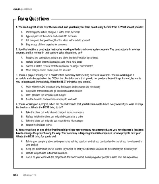 09 pmp human resource management exam | PDF | Human Resources | Business