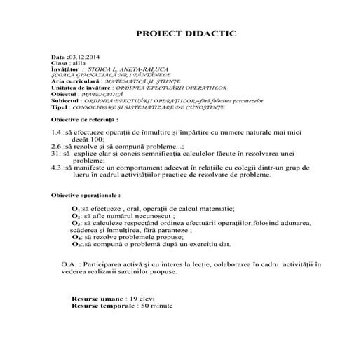 13 proiect didactic_matematica | DOC