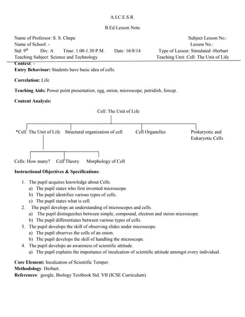Detailed lesson plan- CELL CYCLE. DELA CRUZ, IRISH | PPT