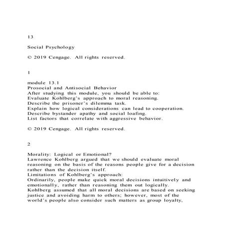 13Social Psychology© 2019 Cengage. All rights reserved. | PDF