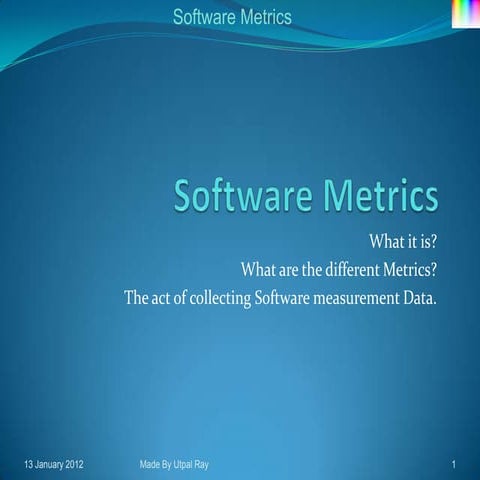 13 Software Metrics Pptx Computer Software And Applications Computing