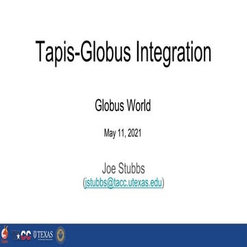 Integrating Globus into the Tapis API | PDF