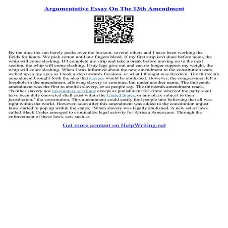13Th Amendment Essay