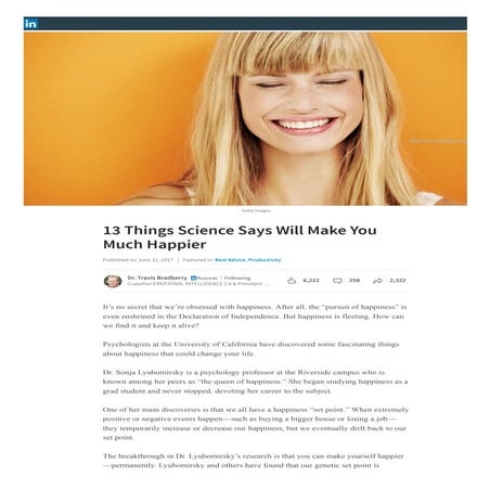 13 things science says will make you much happier dr | PDF