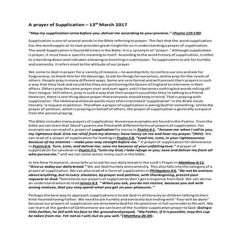 13th March 2017 - What is a prayer of Supplication | DOCX ...