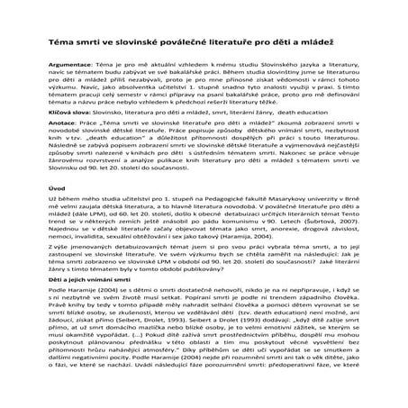 Téma smrti - ukol Letalova | PDF